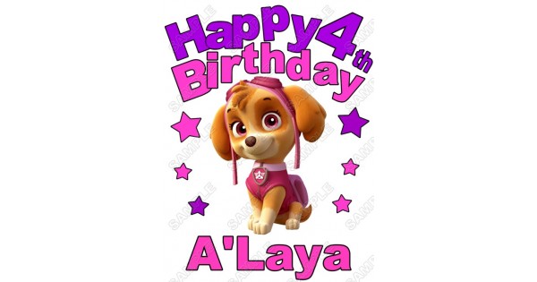 Happy Birthday PAW Patrol Skye Personalized Custom T Shirt ...