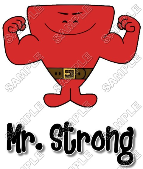 Mr Men and Little Miss Mr. Strong T Shirt Iron on Transfer ...